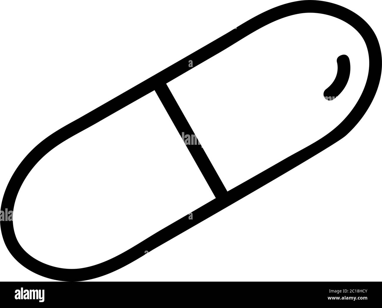 Capsule Line Icon In Flat Style Vector For Apps, UI, Websites. Black ...