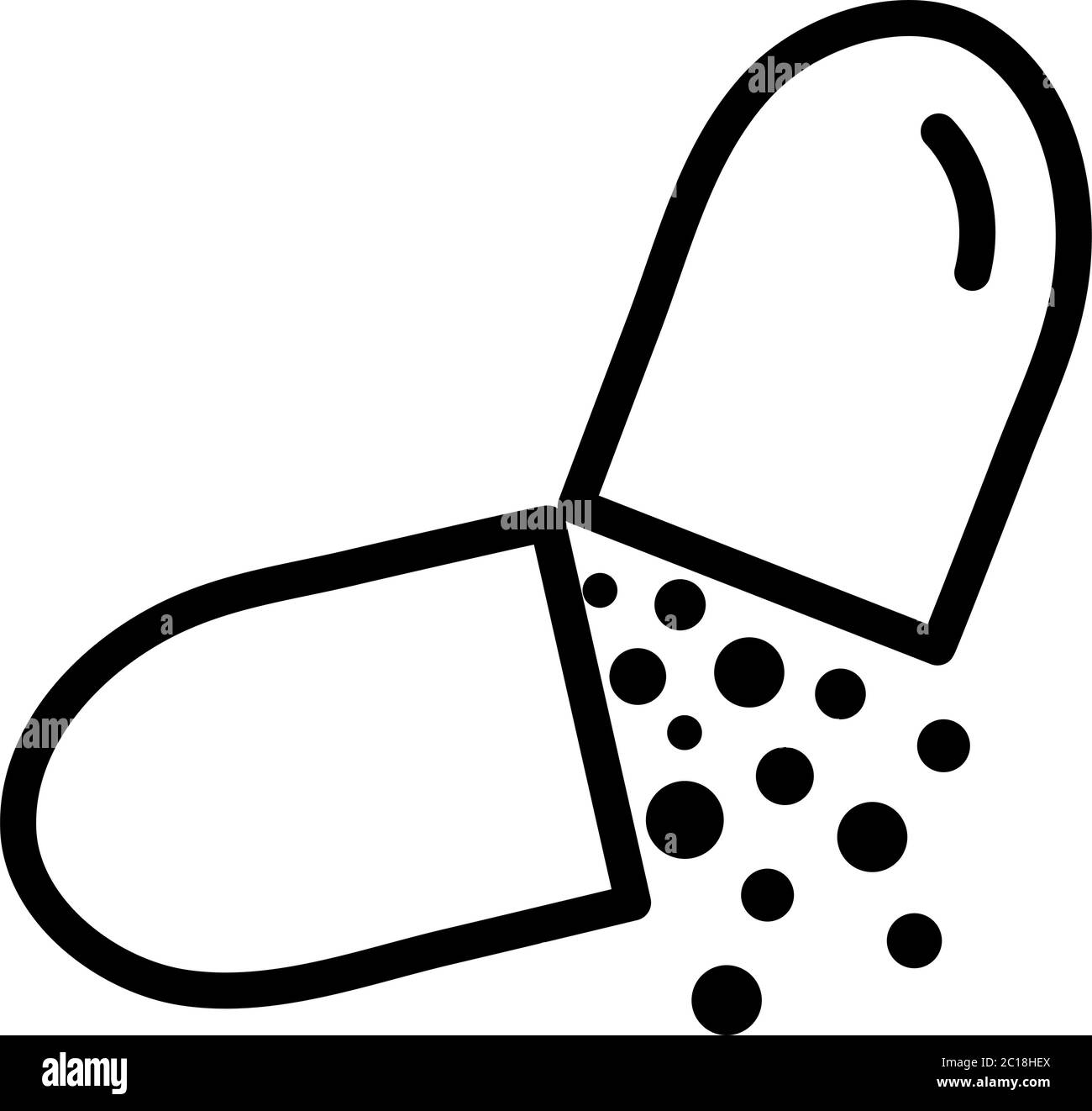 Capsule Line Icon In Flat Style Vector For Apps, UI, Websites. Black ...