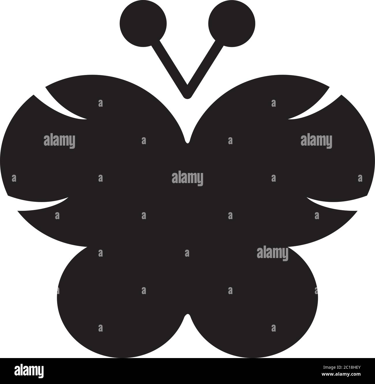 Butterfly Icon In Flat Style Vector For Apps, UI, Websites. Black Icon ...