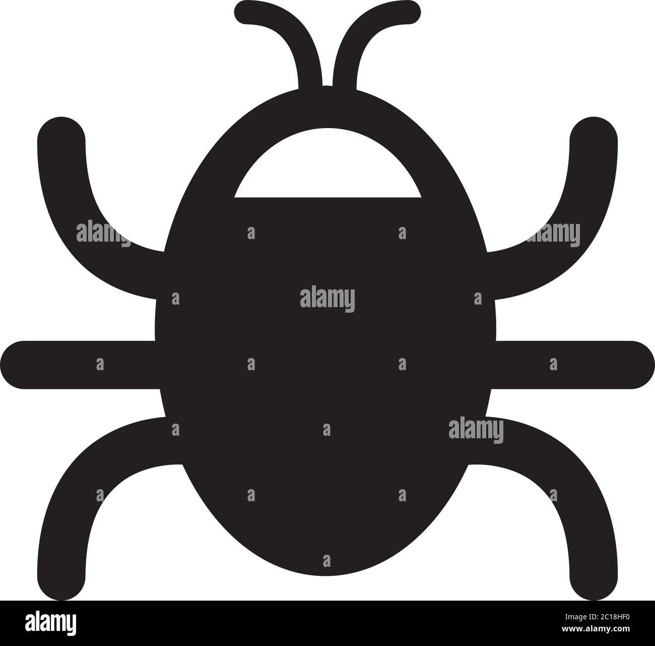Bug Icon In Flat Style Vector For Apps, UI, Websites. Black Icon Vector ...