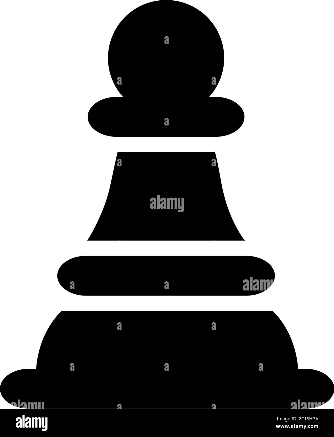 Chess Pawn Icon In Flat Style Vector For Apps, UI, Websites. Black Icon ...