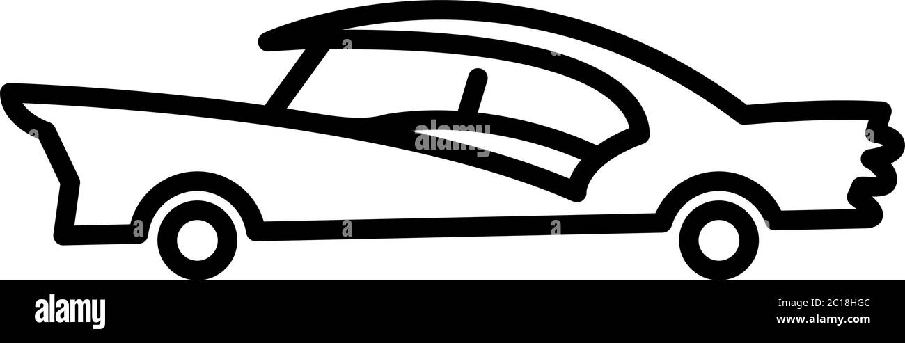 Car Line Icon In Flat Style Vector For Apps, UI, Websites. Black Icon ...