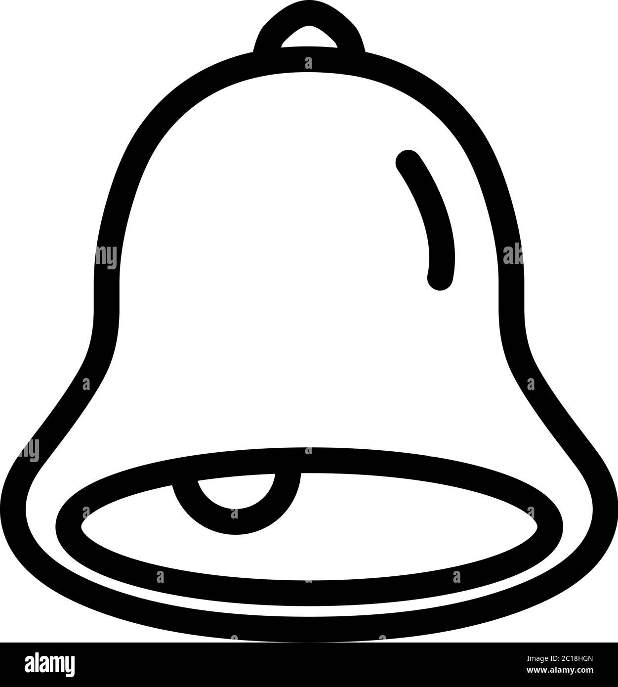 Bell Line Icon In Flat Style Vector For Apps, UI, Websites. Black Icon ...