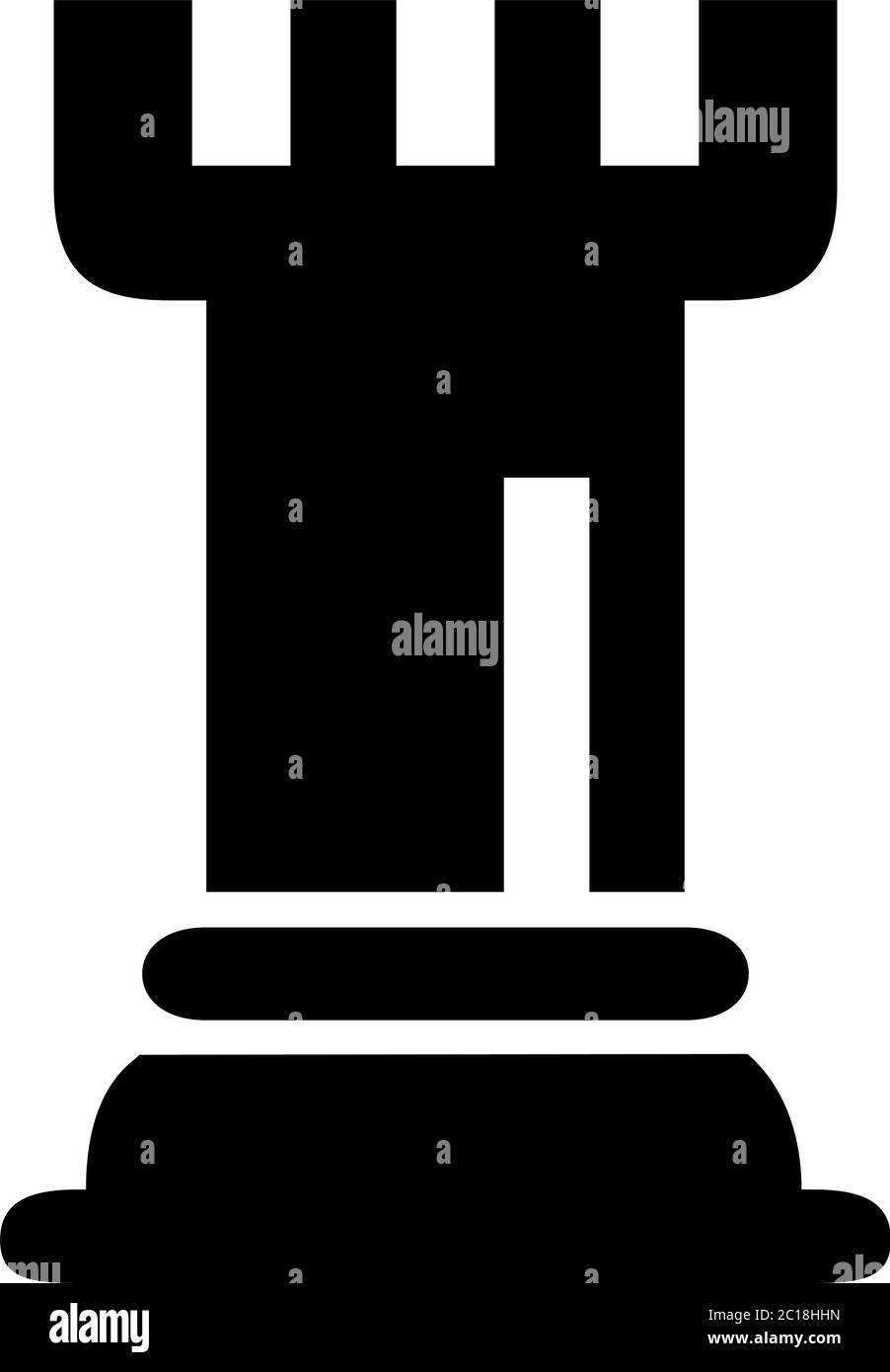 Chess Rook Icon In Flat Style Vector For Apps, UI, Websites. Black Icon ...