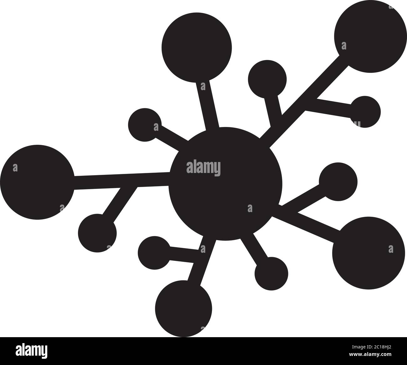 Chemical Bond Icon In Flat Style Vector. Black Molecule Icon Vector ...