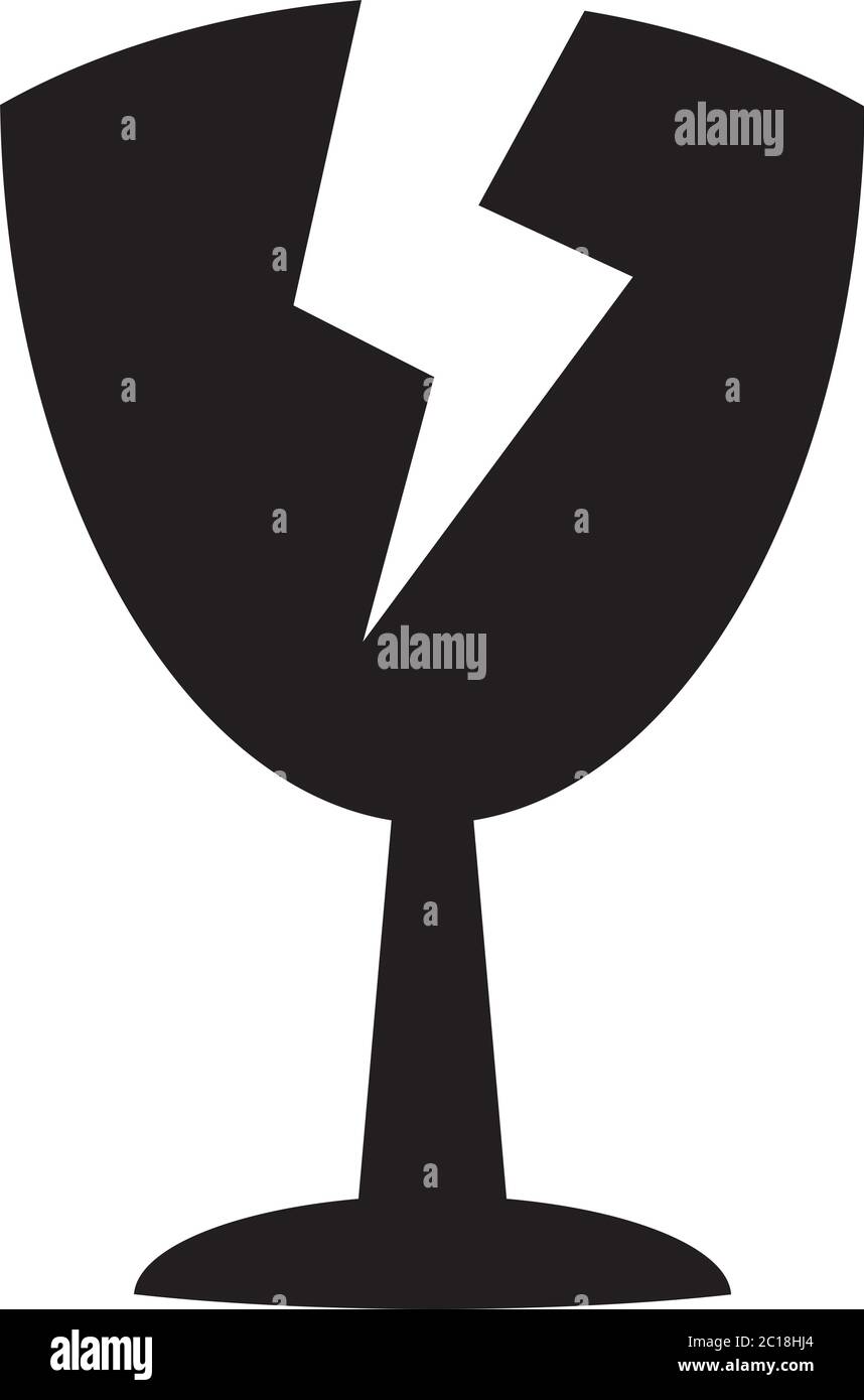 Broken Glass Icon In Flat Style Vector For Apps, UI, Websites. Black ...