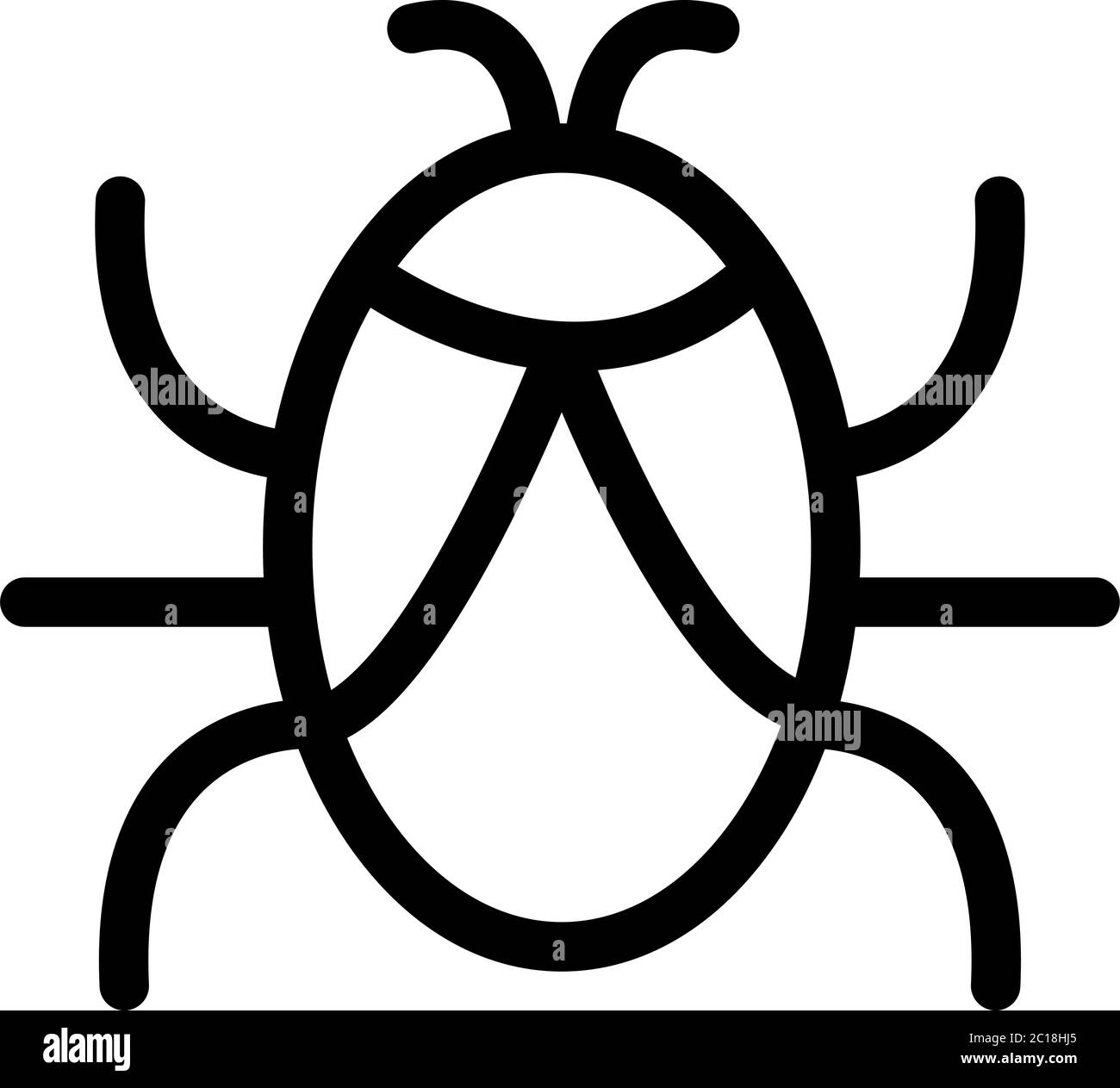 Bug Icon In Flat Style Vector For Apps, UI, Websites. Black Icon Vector ...