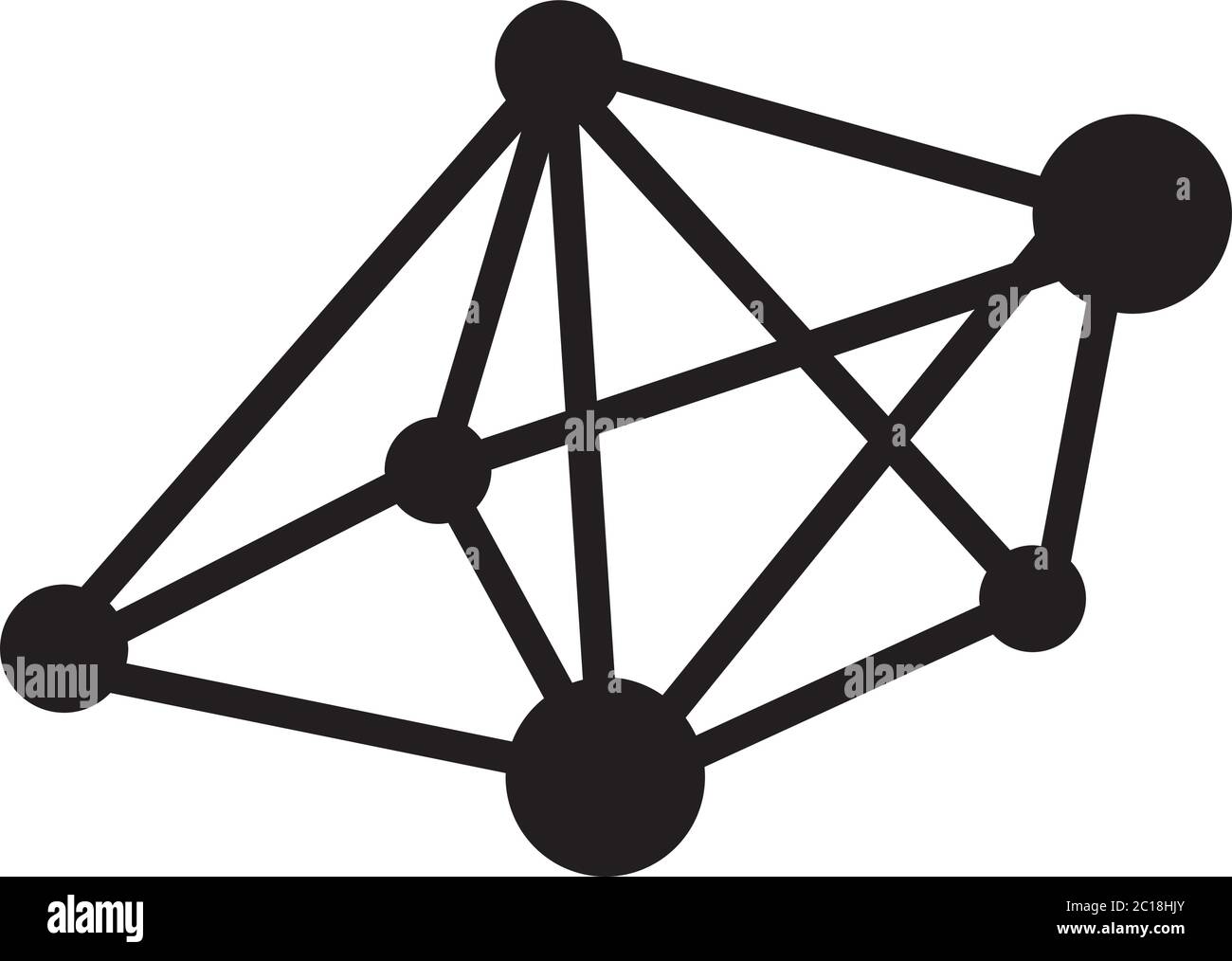 Chemical Bond Icon In Flat Style Vector. Black Molecule Icon Vector ...