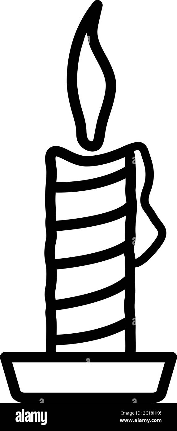 Candle Line Icon In Flat Style Vector For Apps, UI, Websites. Black ...
