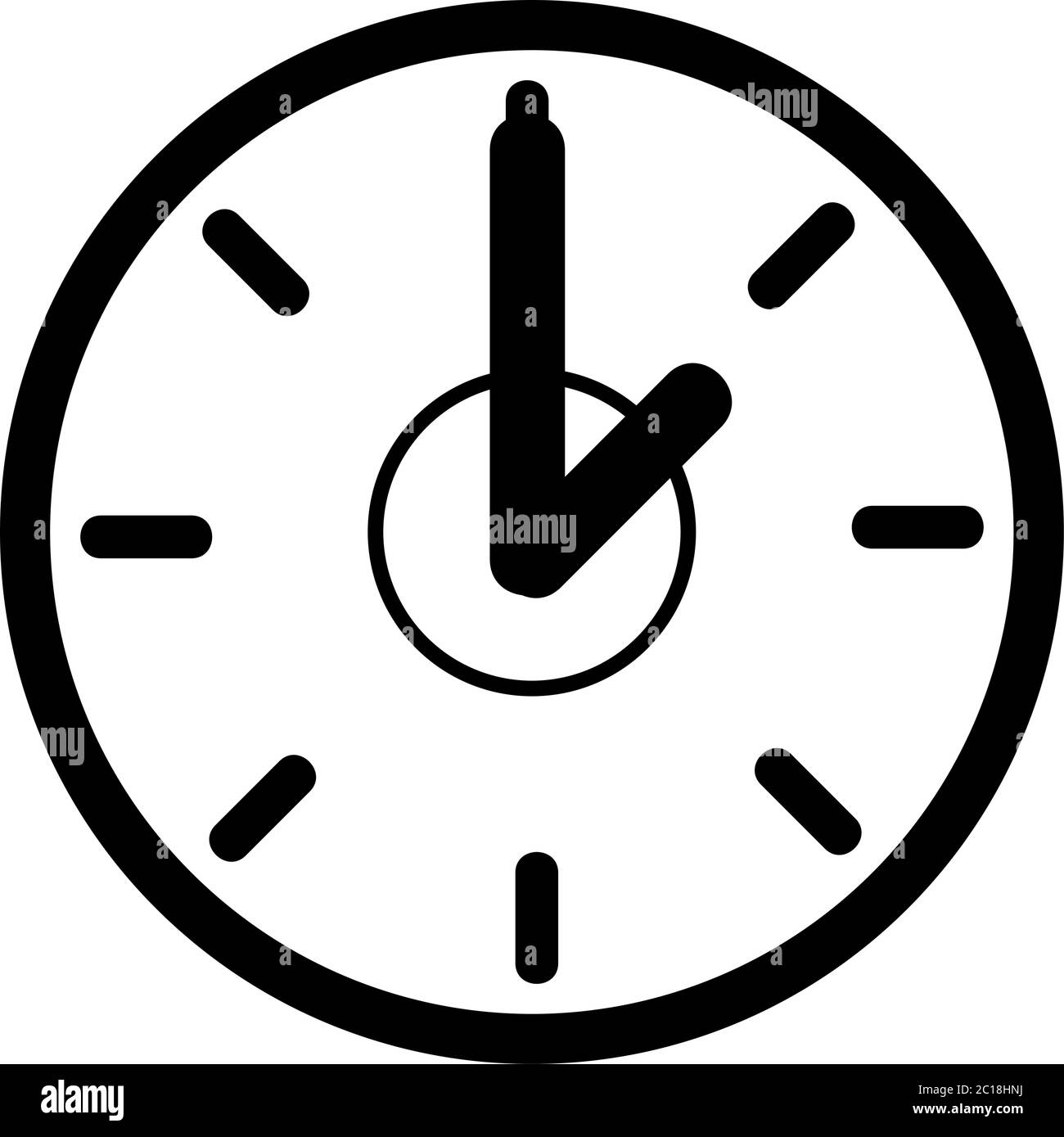 Clock Icon In Flat Style Vector For Apps, UI, Websites. Black Icon ...