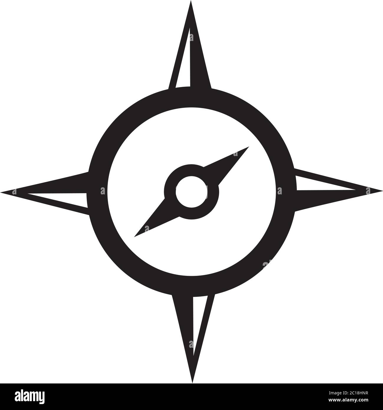 Compass Icon In Flat Style Vector Icon For Apps, UI, Websites. Black ...