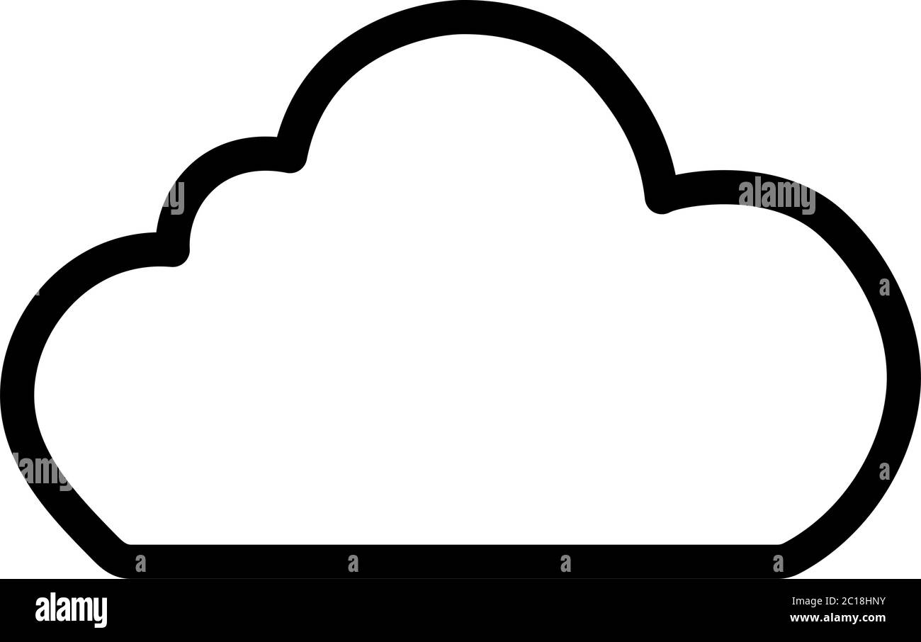 Cloud Line Icon In Flat Style Vector Icon For Apps, UI, Websites ...