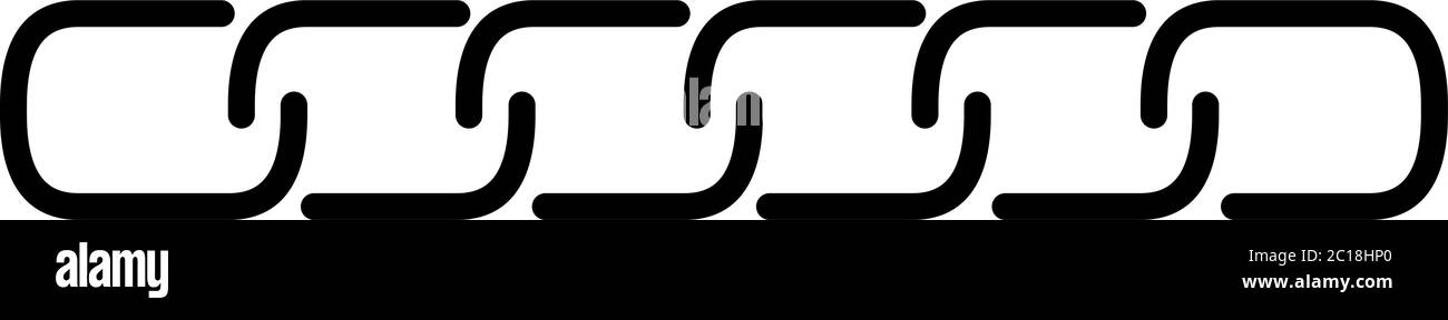 Chain Link Line In Flat Style Black Vector Illustration Isolated on ...