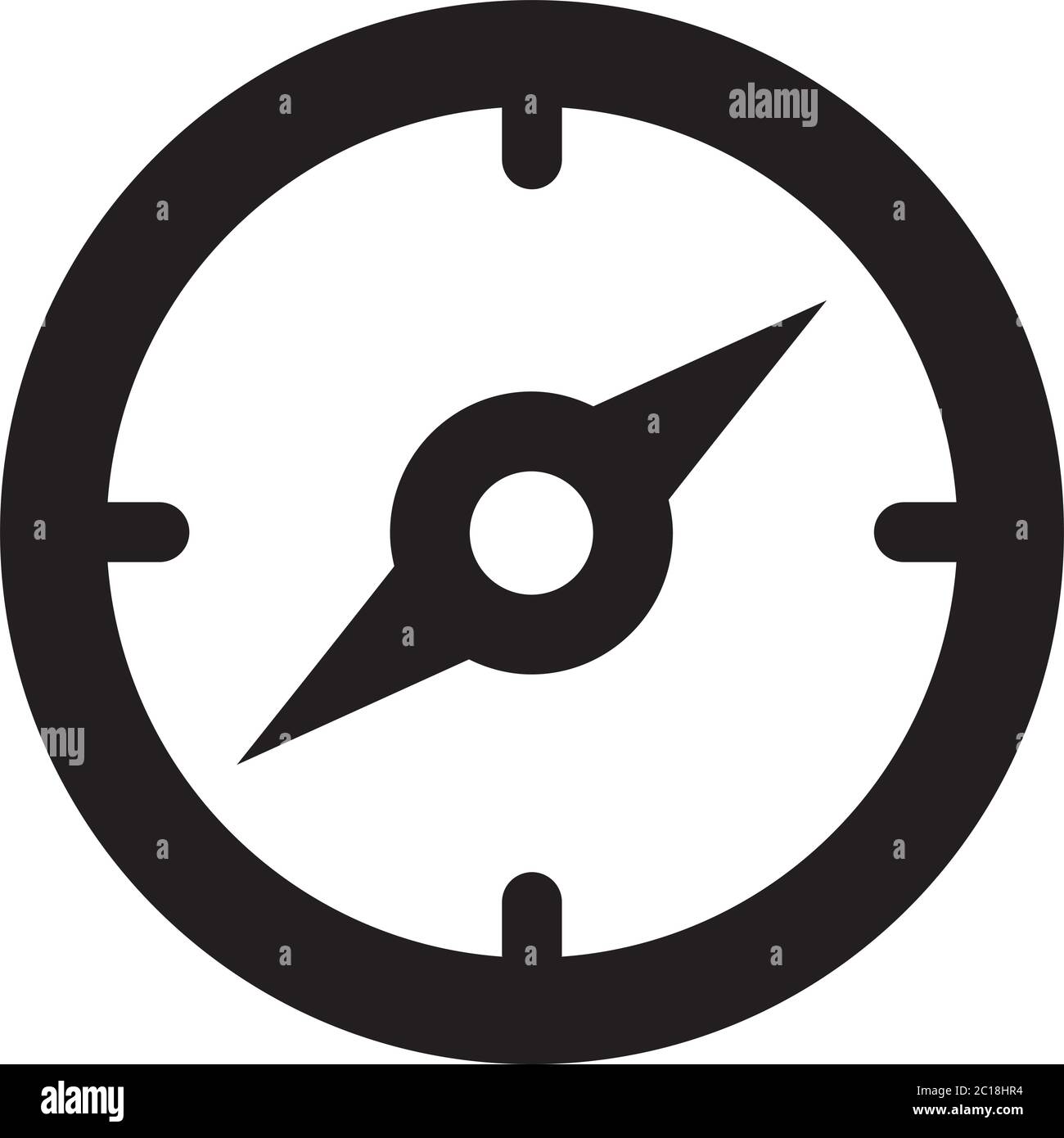 Compass Icon In Flat Style Vector Icon For Apps, UI, Websites. Black ...