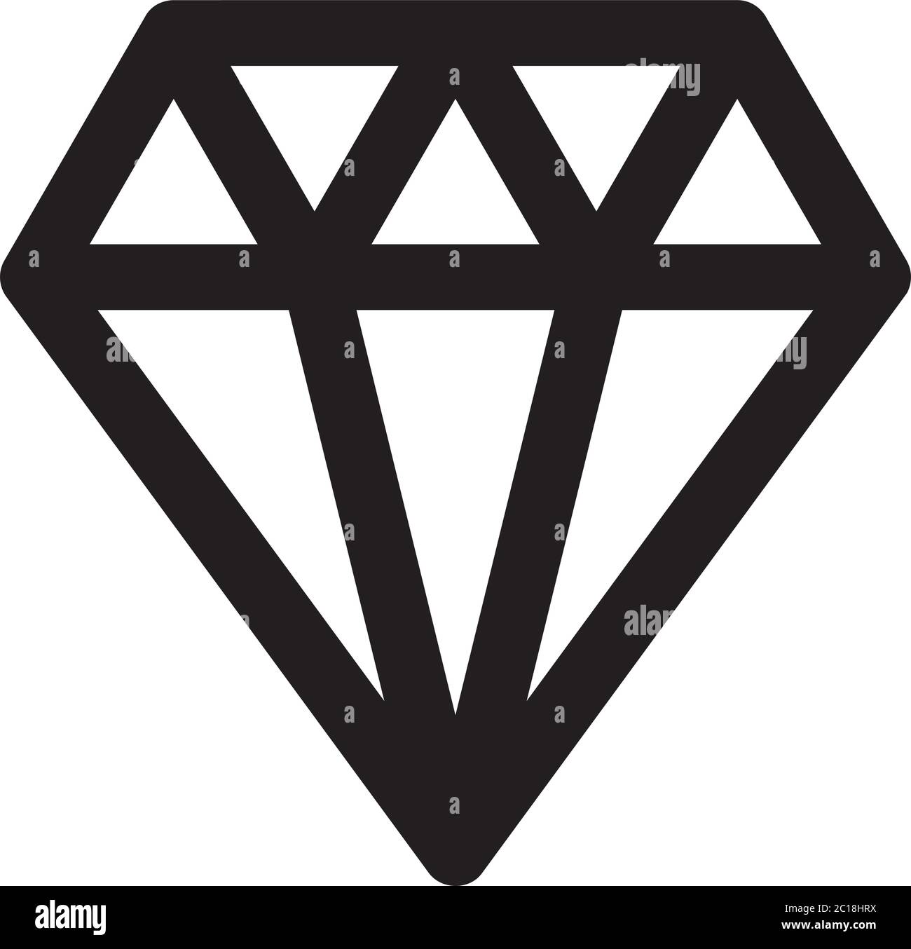 Diamond Icon In Flat Style Vector Icon For Apps, UI, Websites. Black ...