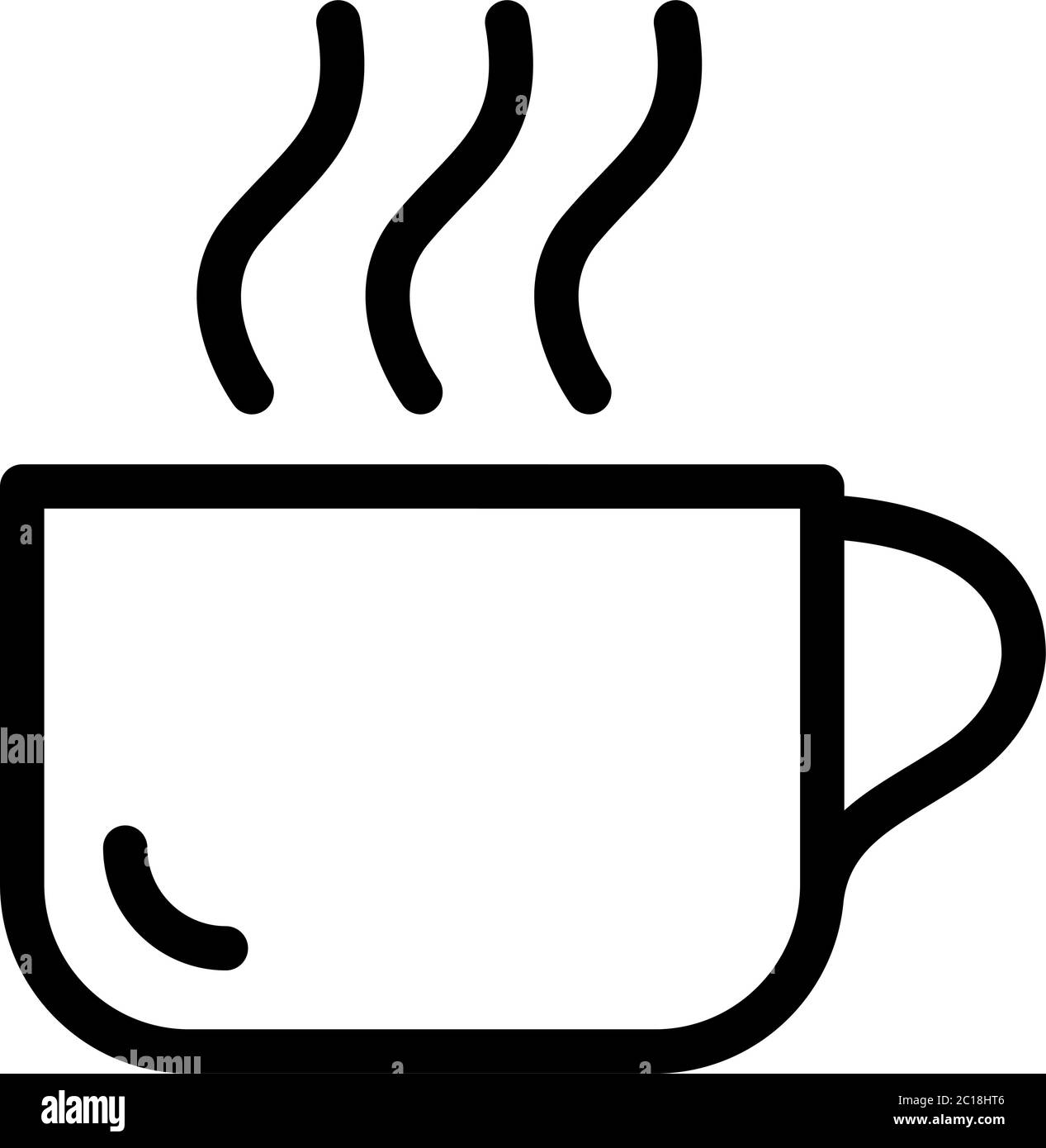 Coffee Cup Line Icon In Flat Style Vector Icon For Apps, UI, Websites ...