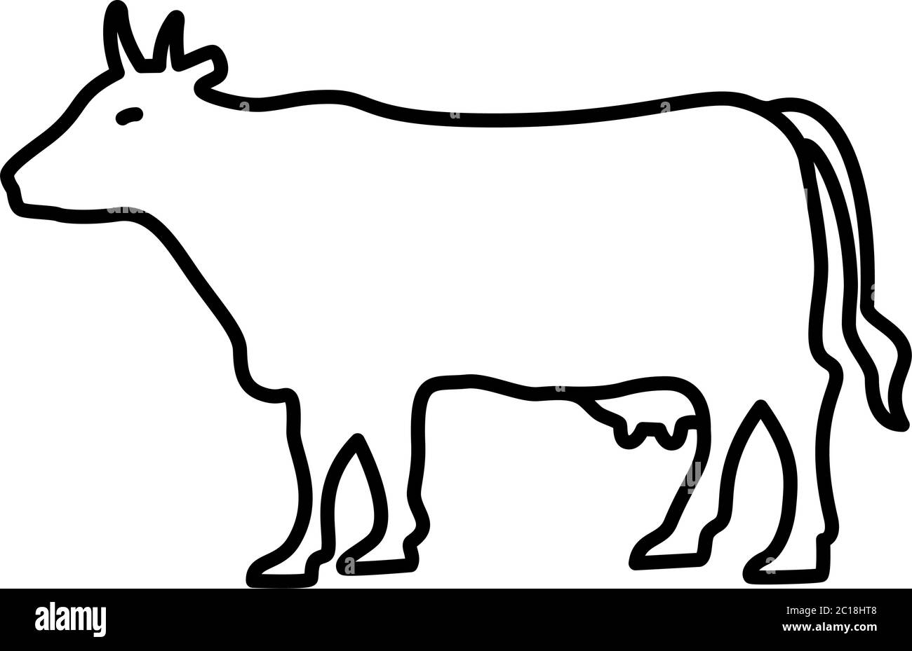 Cow Line Icon In Flat Style Vector Icon. Domestic Animals Black Icon ...