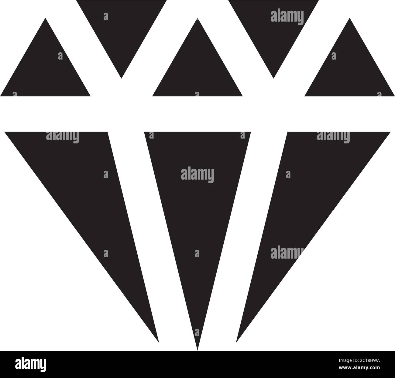 Diamond Icon In Flat Style Vector Icon For Apps, UI, Websites. Black ...