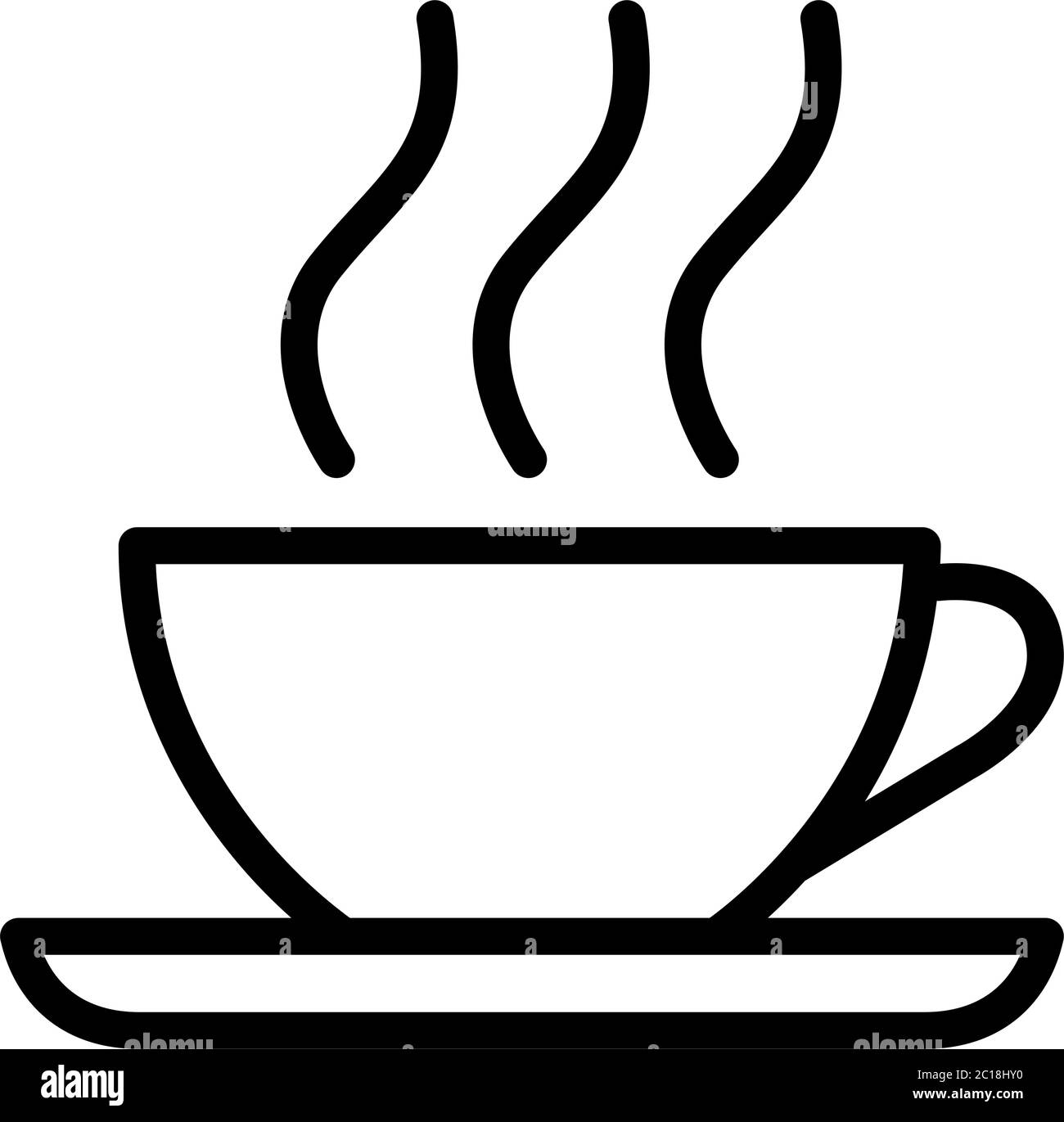 Coffee Cup Line Icon In Flat Style Vector Icon For Apps, UI, Websites ...