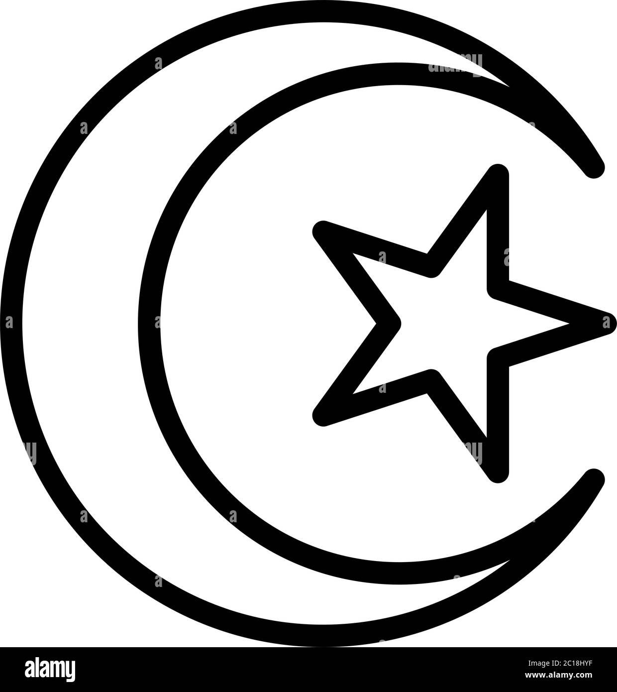 Crescent Line Icon In Flat Style Vector Icon For Apps, UI, Websites ...