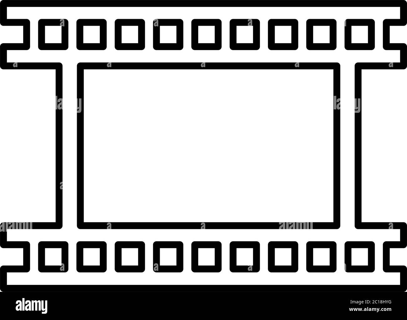 Film Strip Line Icon In Flat Style Vector For App, UI, Websites. Film ...