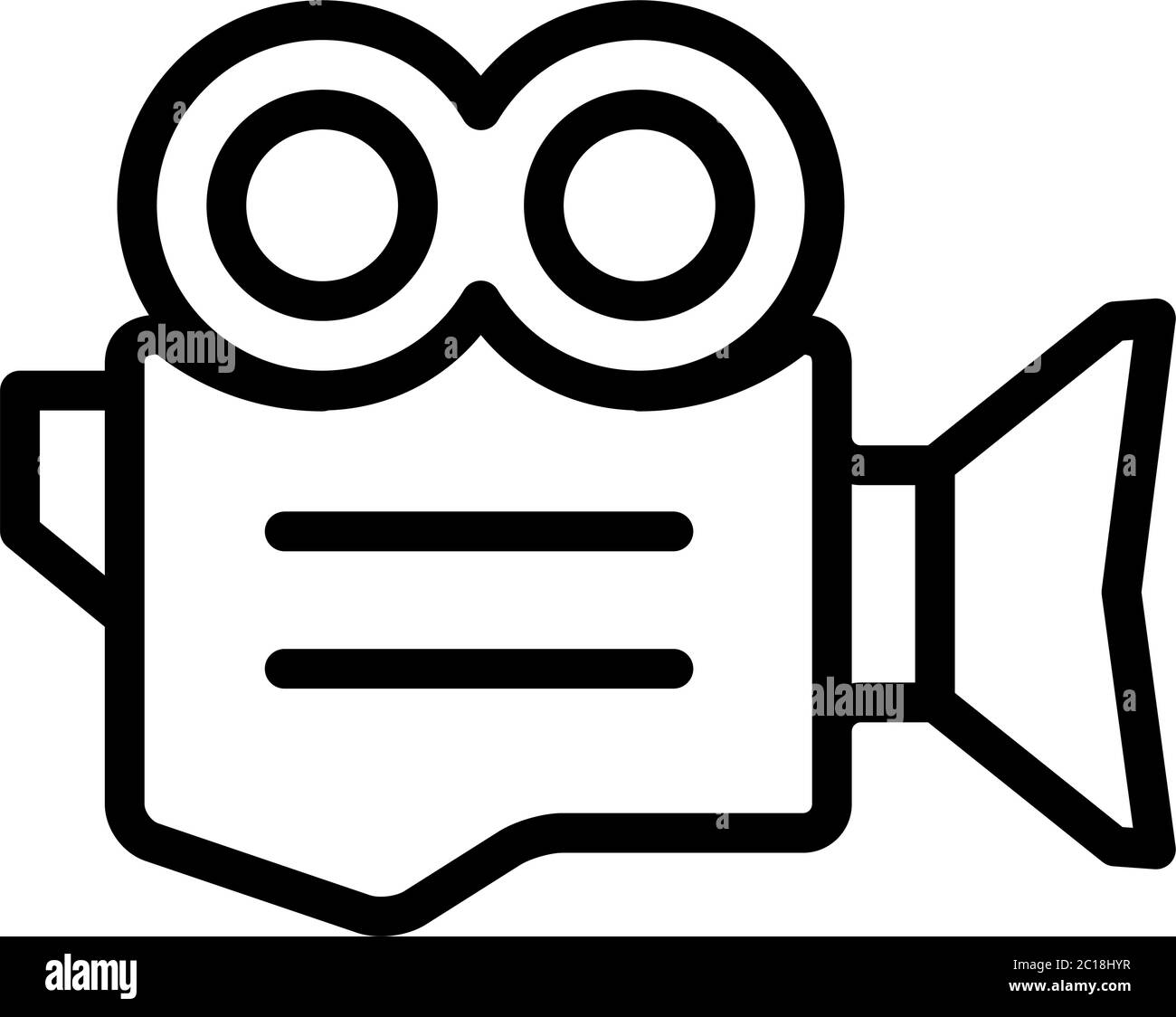 Film Camera Line Icon In Flat Style Vector For App, UI, Websites. Black ...