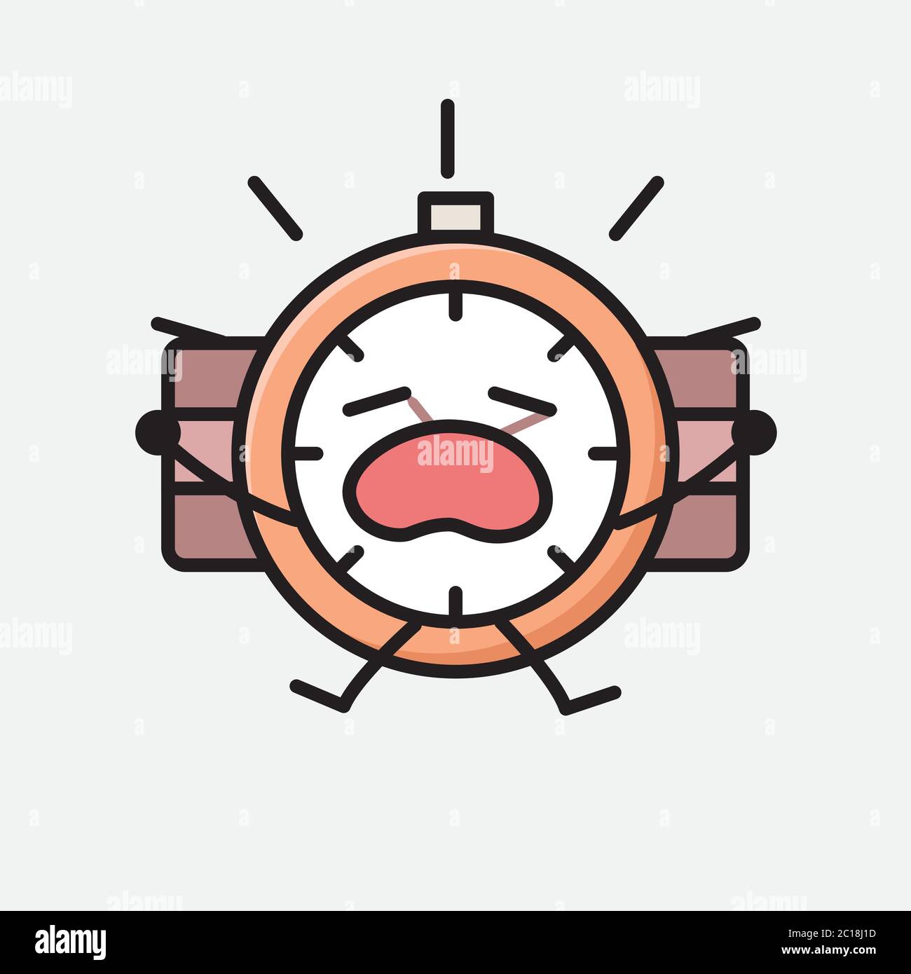 An illustration of Cute Hand Watch Mascot Vector Character in Flat ...