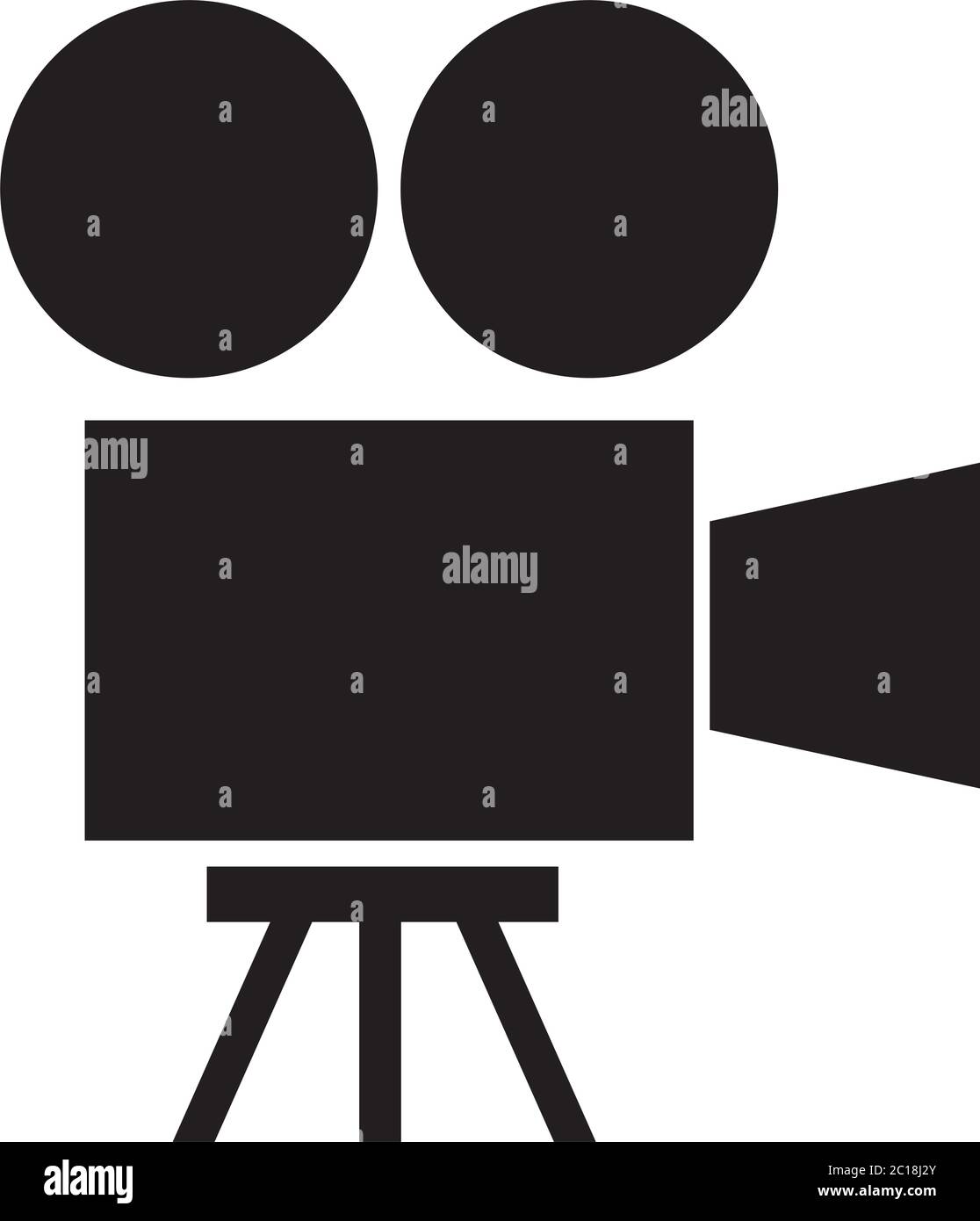 Film Camera Icon In Flat Style Vector For Apps, UI, Websites. Black ...