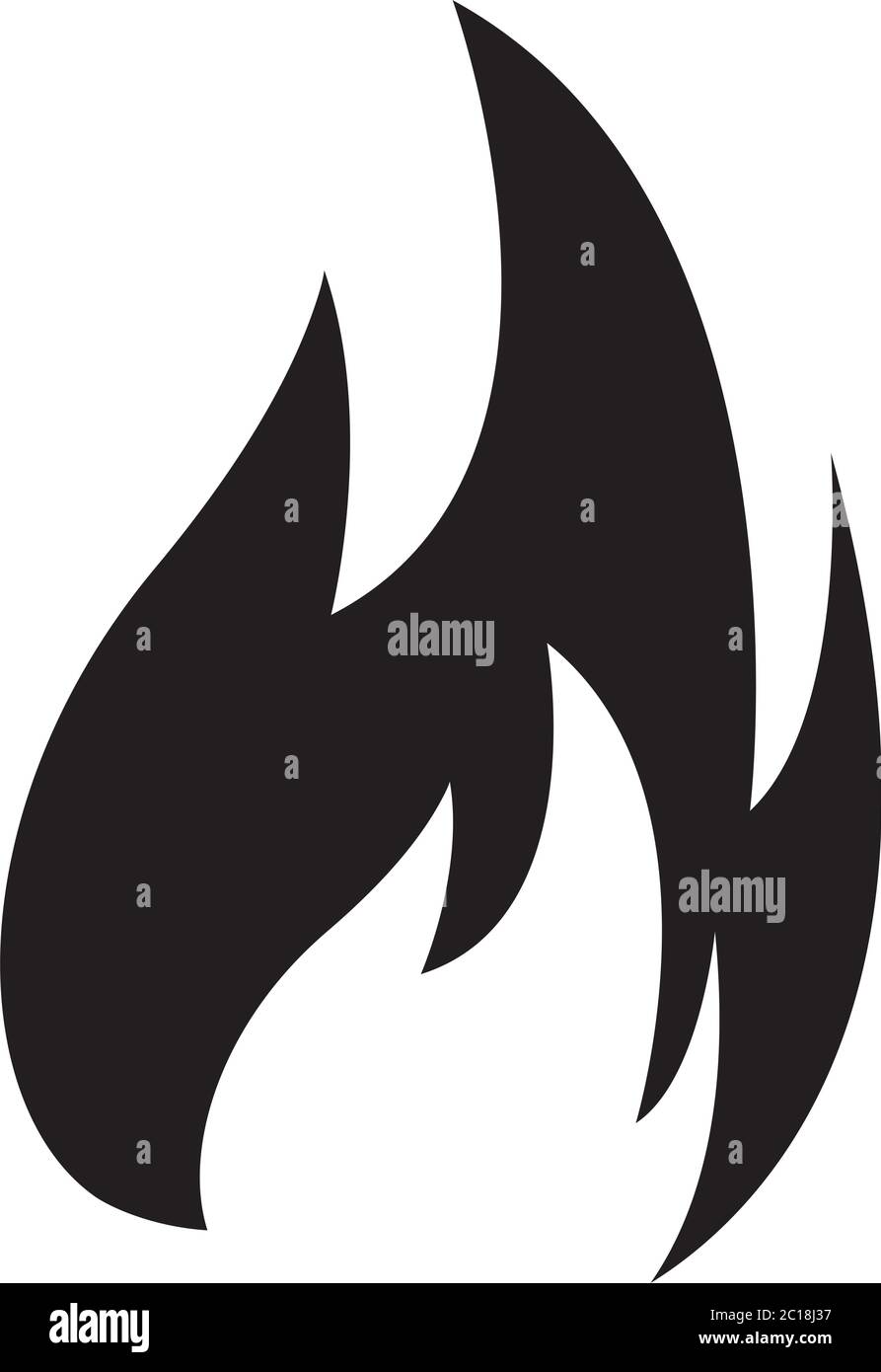 Fire Icon In Flat Style Vector For App, UI, Websites. Black Icon Vector ...