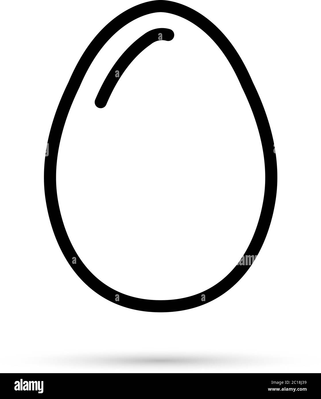 Egg Line Icon In Flat Style Vector For App, UI, Websites. Black Icon ...