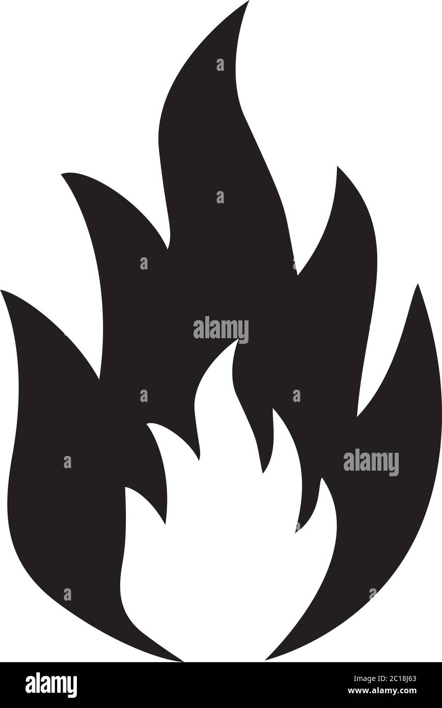 Fire Icon In Flat Style Vector For App, UI, Websites. Black Icon Vector ...