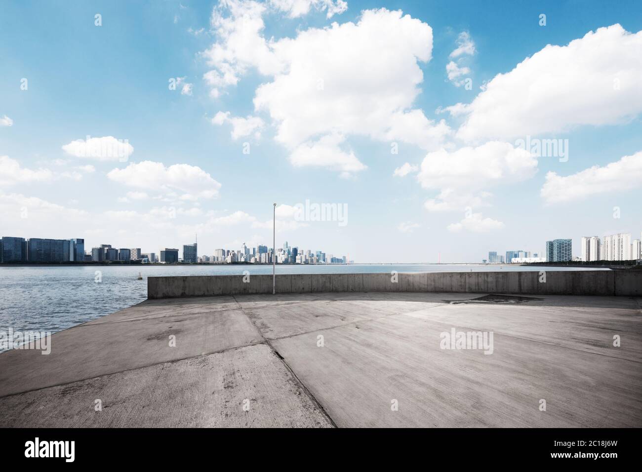 empty concrete floor with cityscape of modern city Stock Photo - Alamy