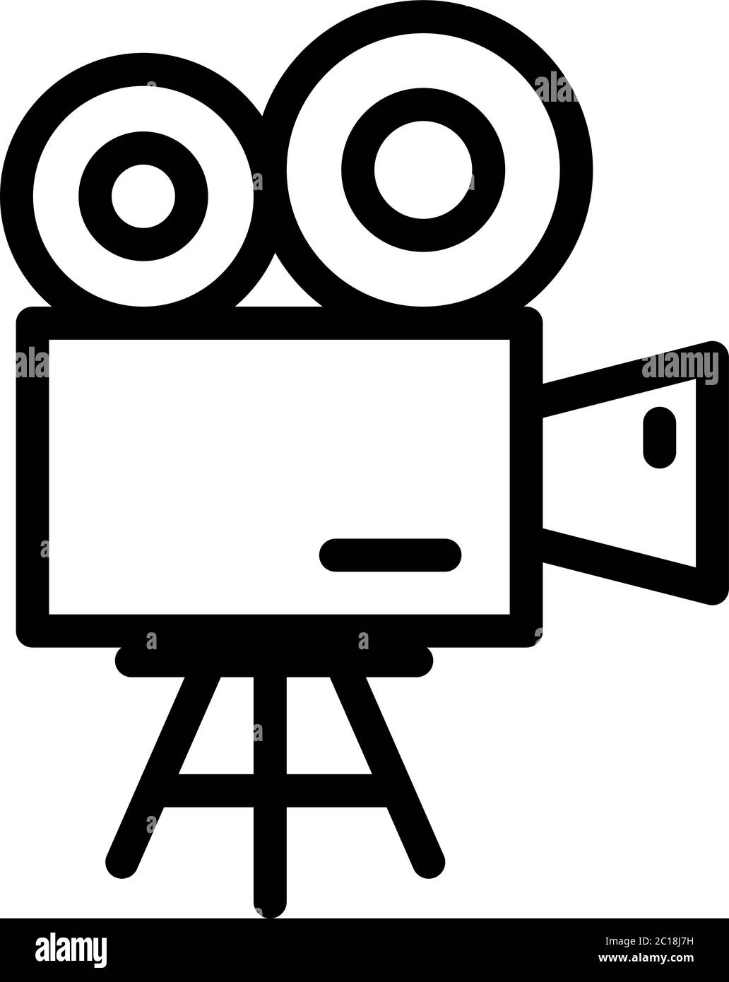 Film Camera Line Icon In Flat Style Vector For App, UI, Websites. Black ...