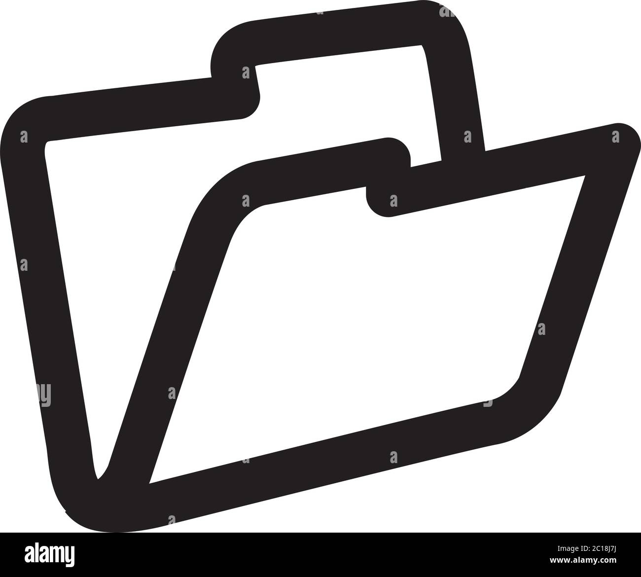 Folder Icon In Flat Style Vector For App, UI, Websites. Black Icon ...