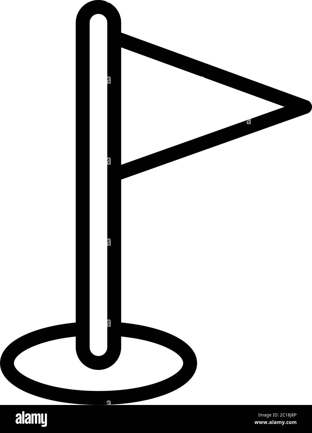 Flag Line Icon In Flat Style Vector For App, UI, Websites. Black Icon ...