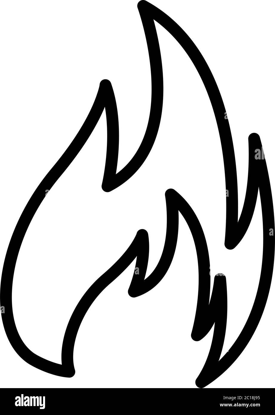 Fire Line Icon In Flat Style Vector For App, UI, Websites. Black Icon ...