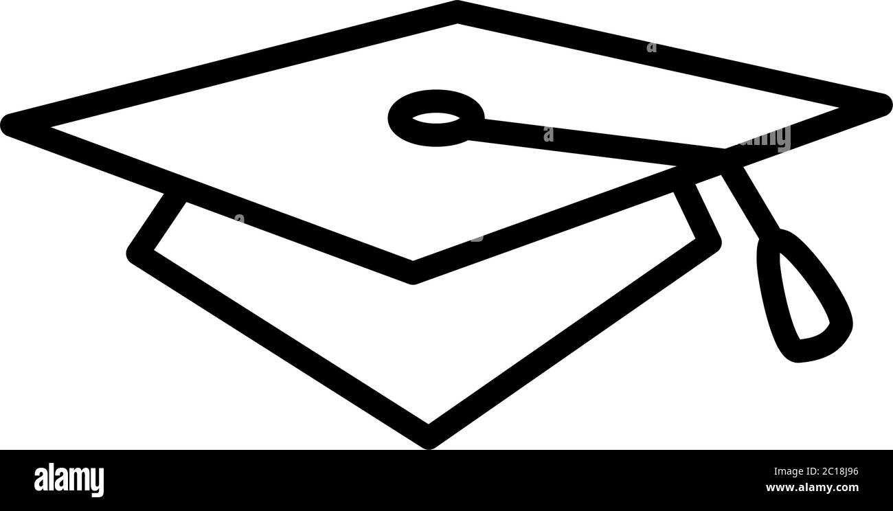 Graduation Hat Icon In Flat Style Vector For App, UI, Websites. Black ...