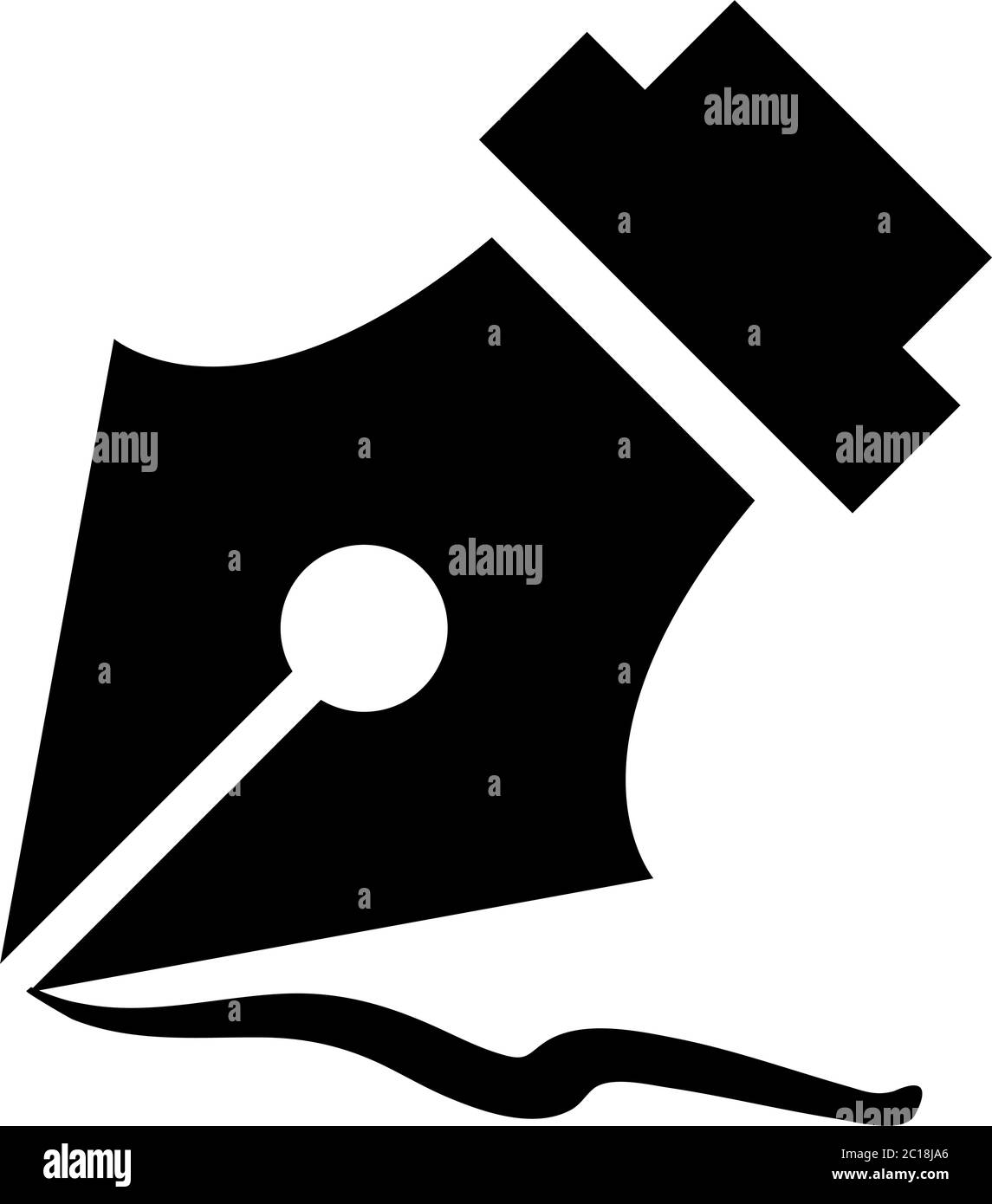 Fountain Pen Nib Icon In Flat Style Vector For App, UI, Websites. Black ...