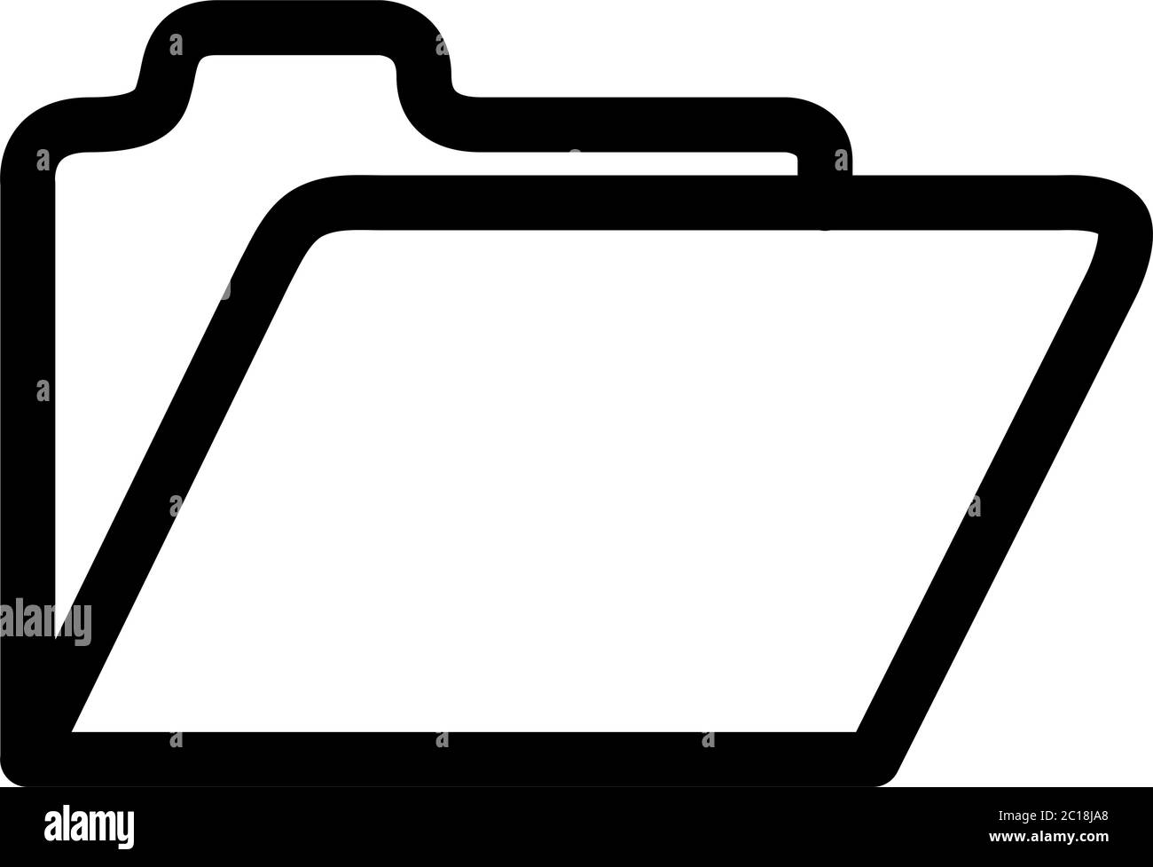 Folder Line Icon In Flat Style Vector For App, UI, Websites. Black Icon ...