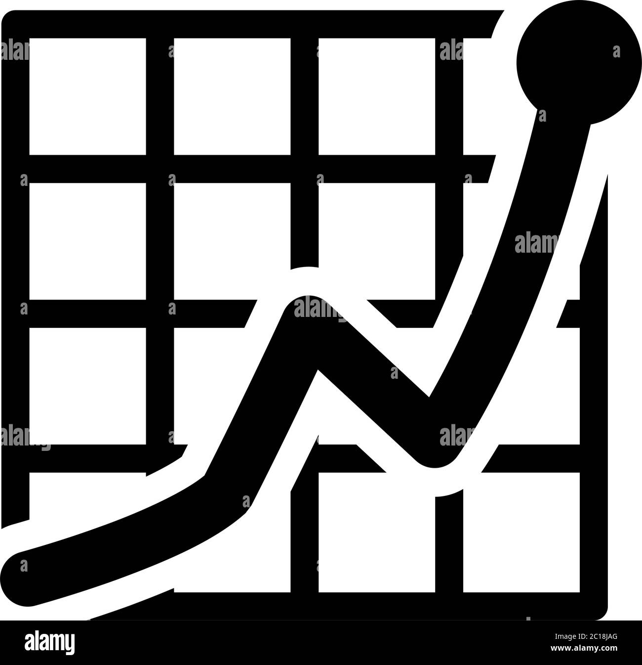 Growing Graph Icon In Flat Style Vector For App, UI, Websites. Black ...