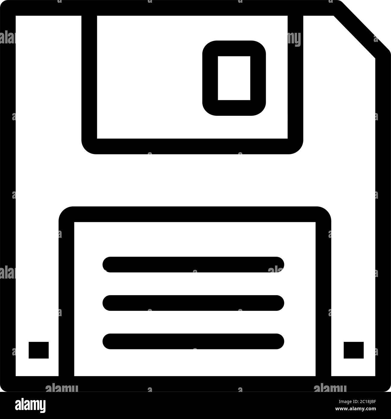 Floppy Disc Line Icon In Flat Style Vector For App, UI, Websites. Black ...