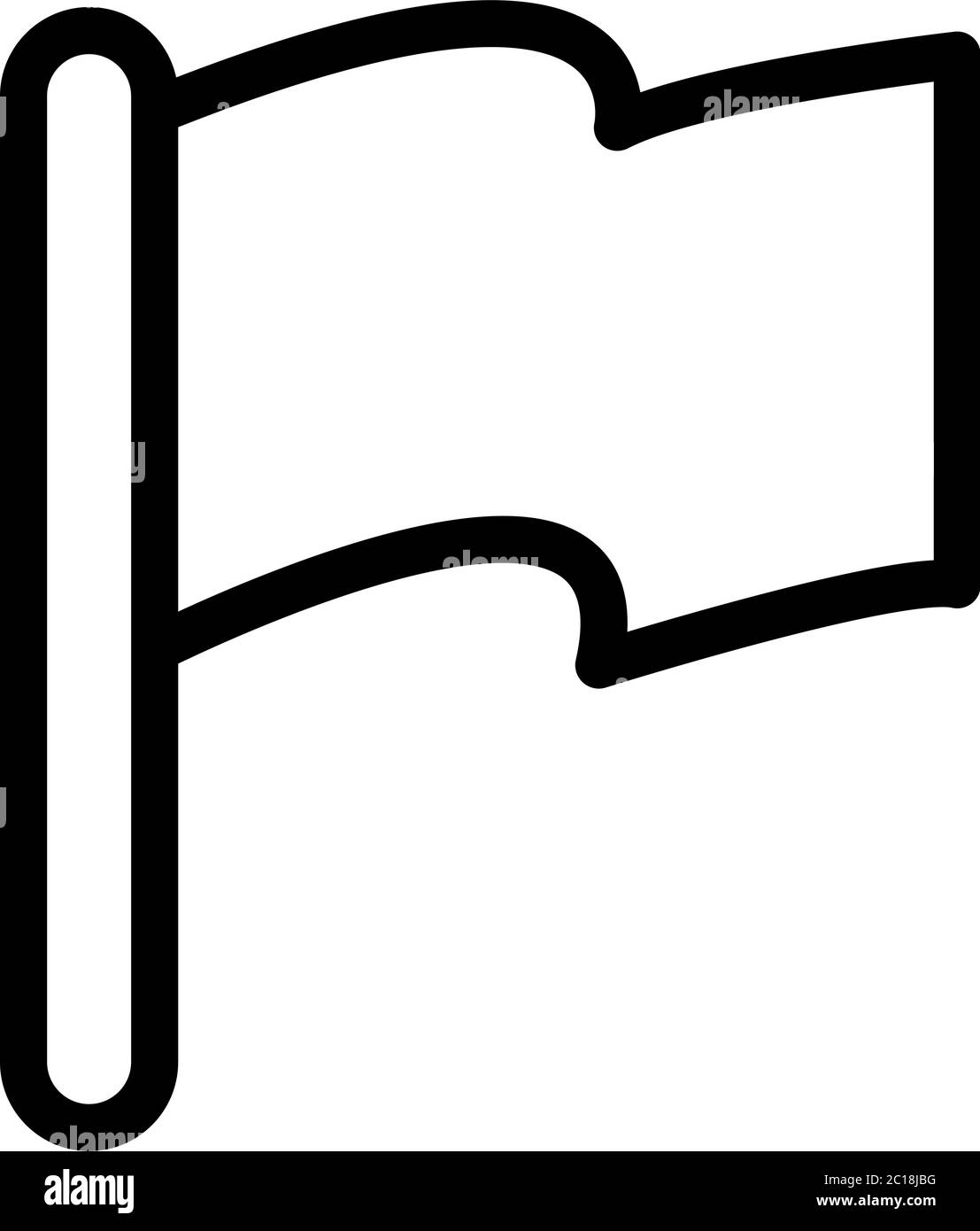 Flag Line Icon In Flat Style Vector For App, UI, Websites. Black Icon ...