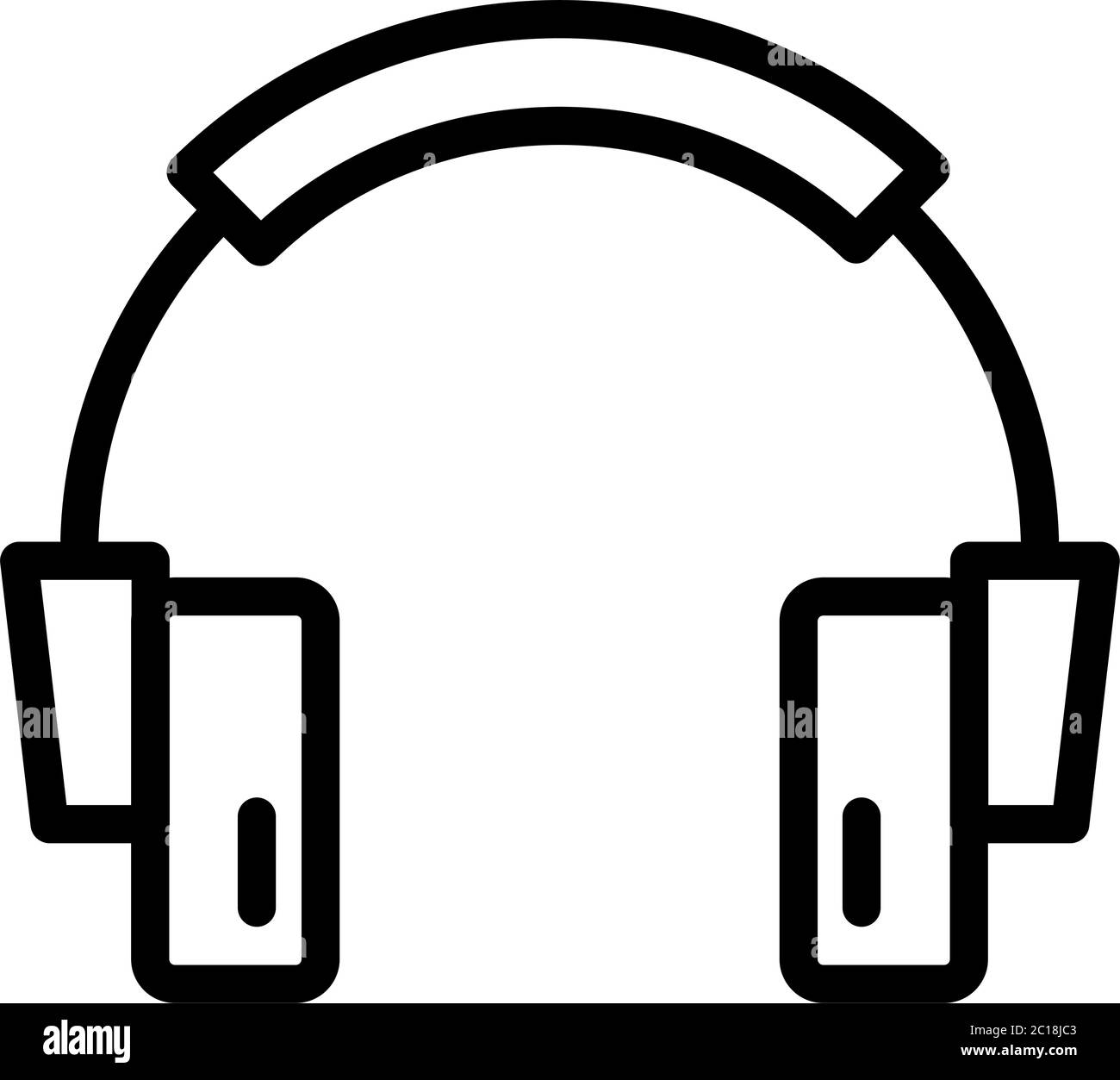 Headphone Line Icon In Flat Style Vector For App, UI, Websites. Black ...