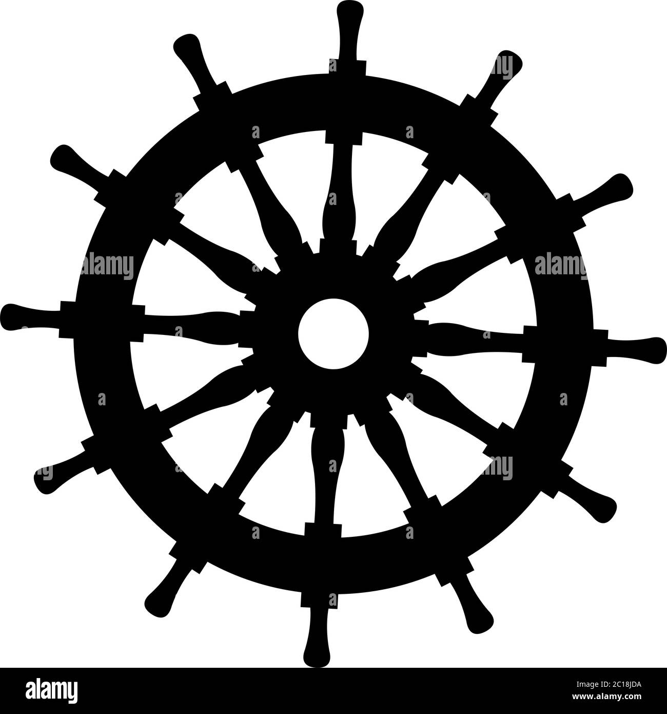 Helm Icon In Flat Style Vector For App, UI, Websites. Black Ship Wheel ...