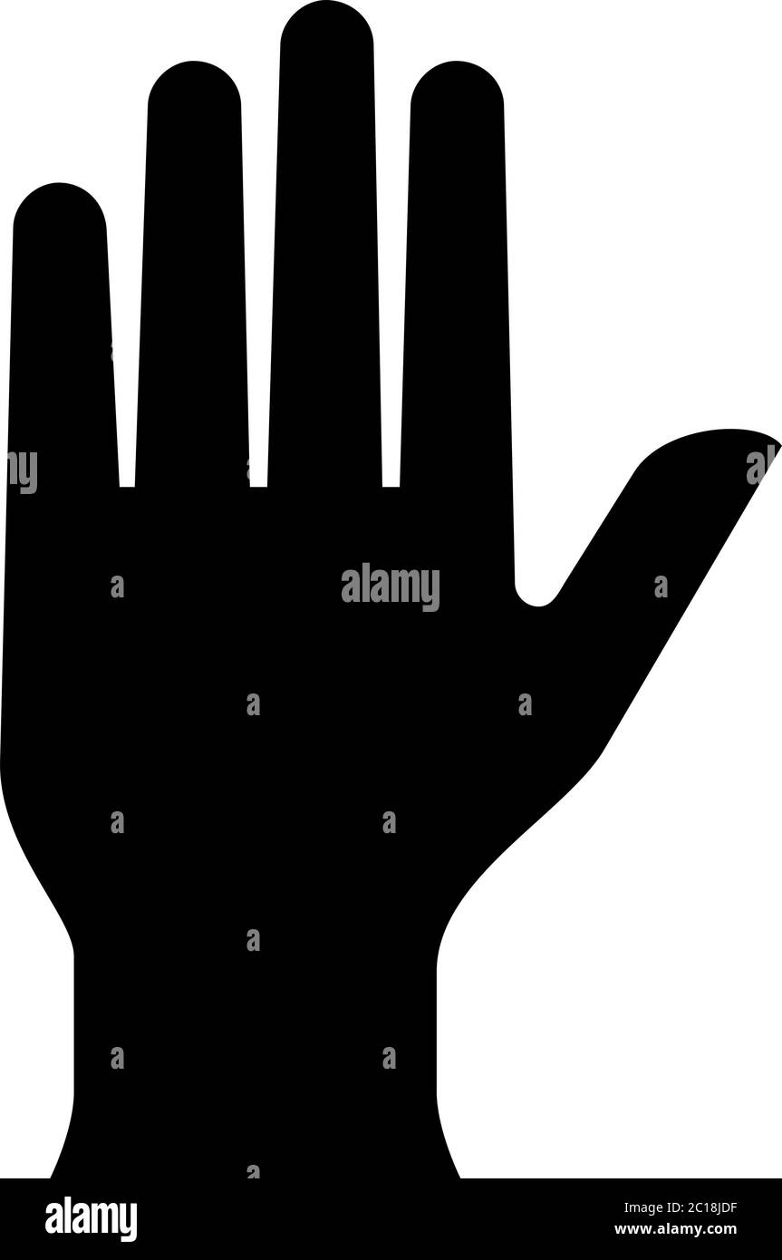 Hand Icon In Flat Style Vector For App, UI, Websites. Black Icon Vector ...
