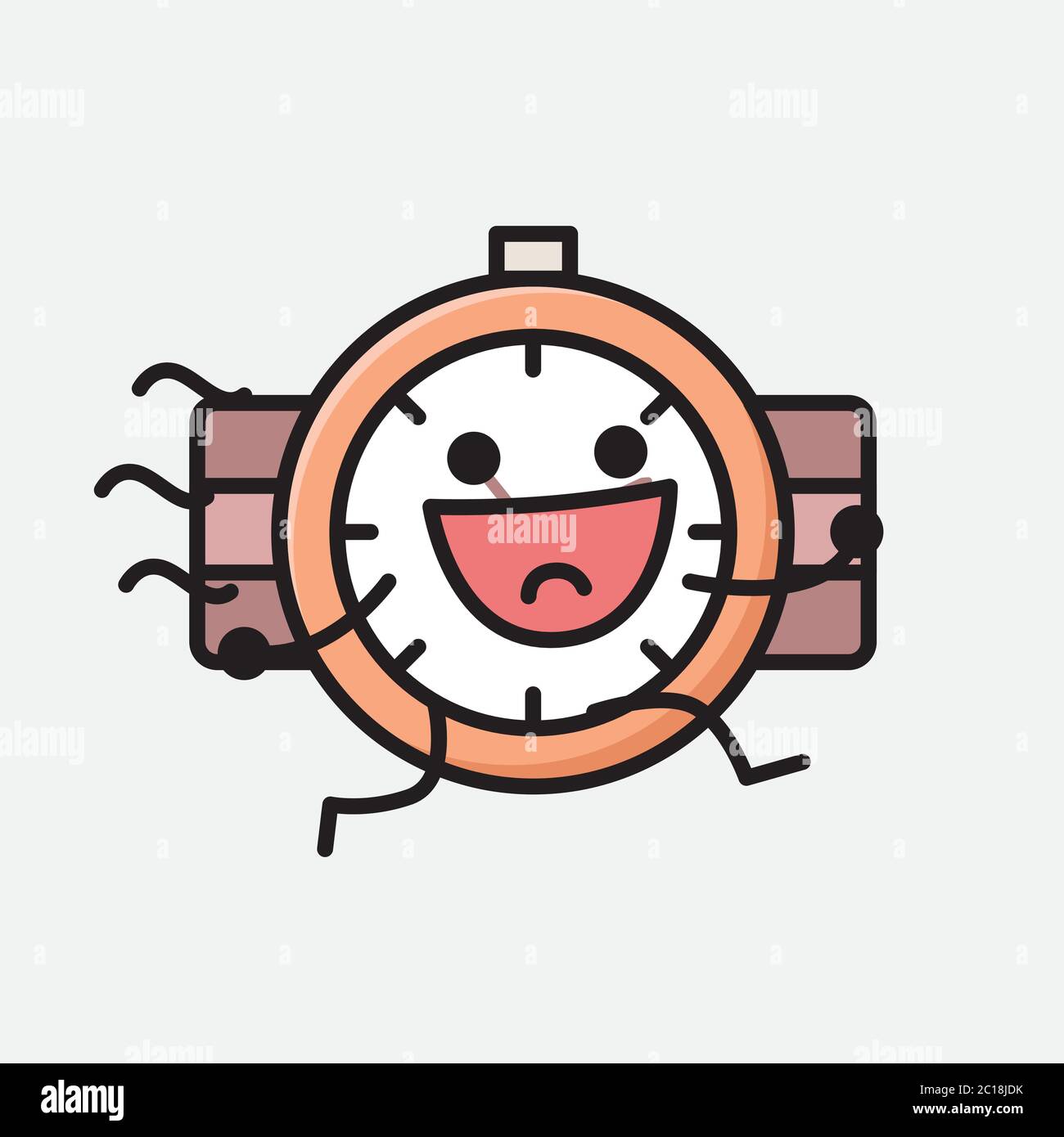 An illustration of Cute Hand Watch Mascot Vector Character in Flat ...