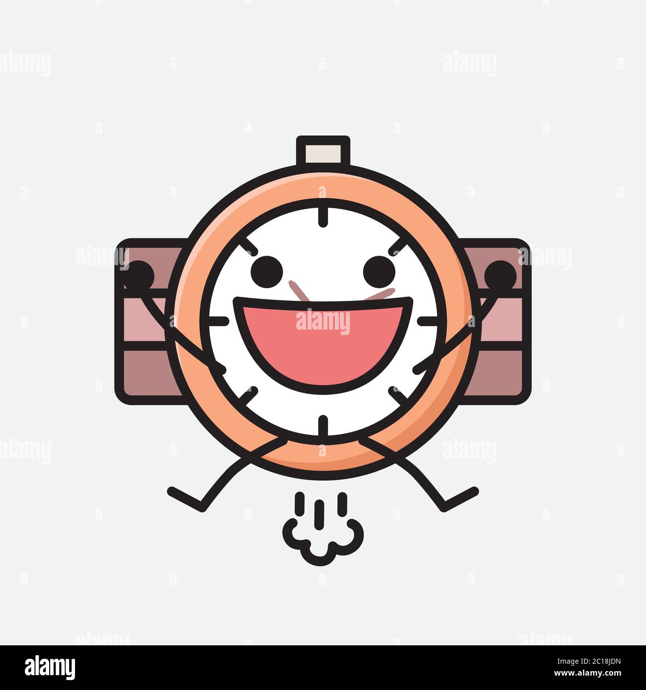 An illustration of Cute Hand Watch Mascot Vector Character in Flat ...