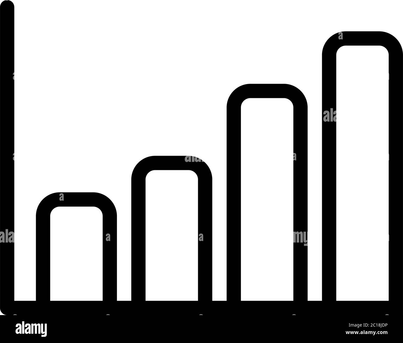 Growing Graph Line Icon In Flat Style Vector For App, UI, Websites ...