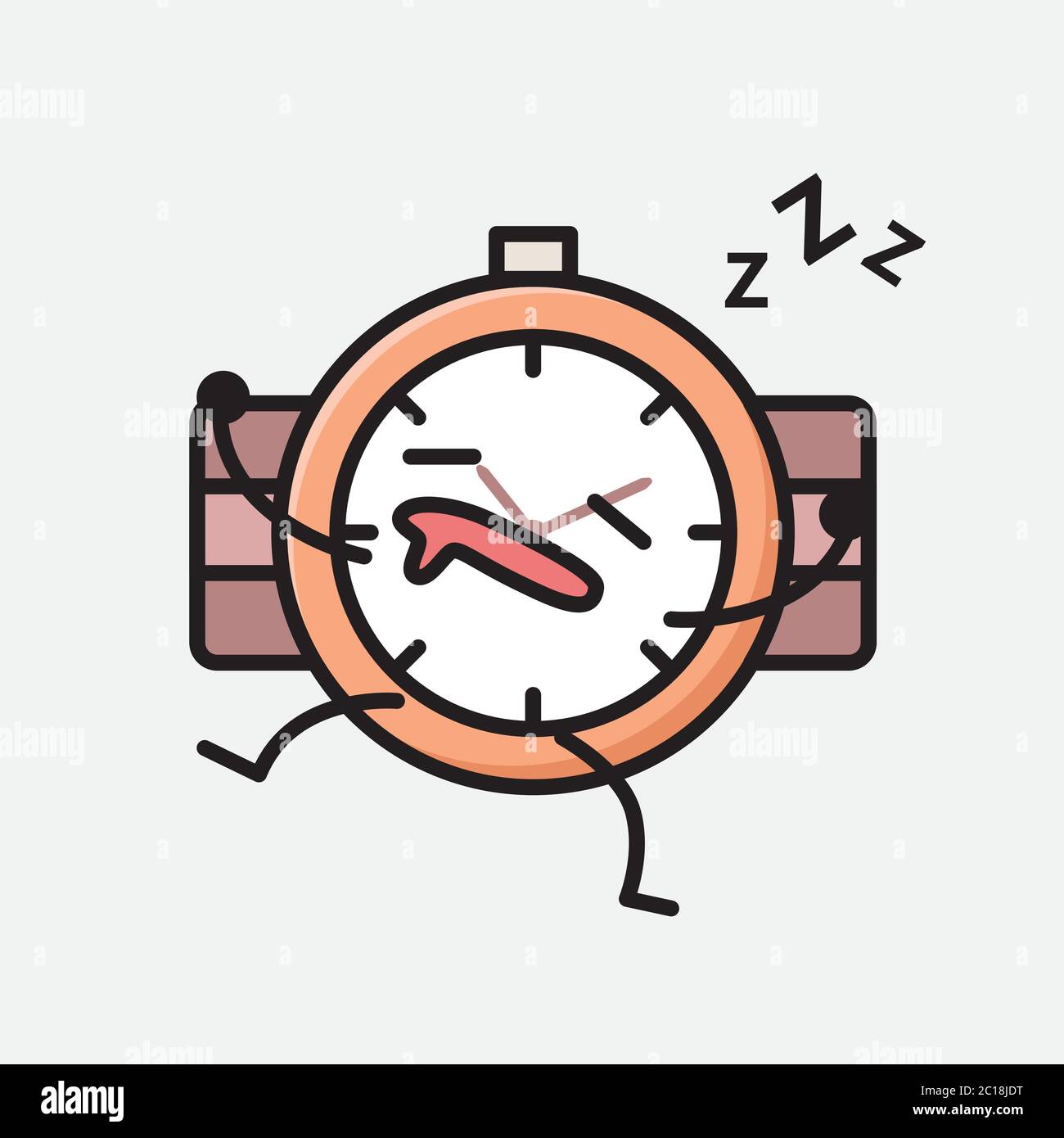 An illustration of Cute Hand Watch Mascot Vector Character in Flat ...