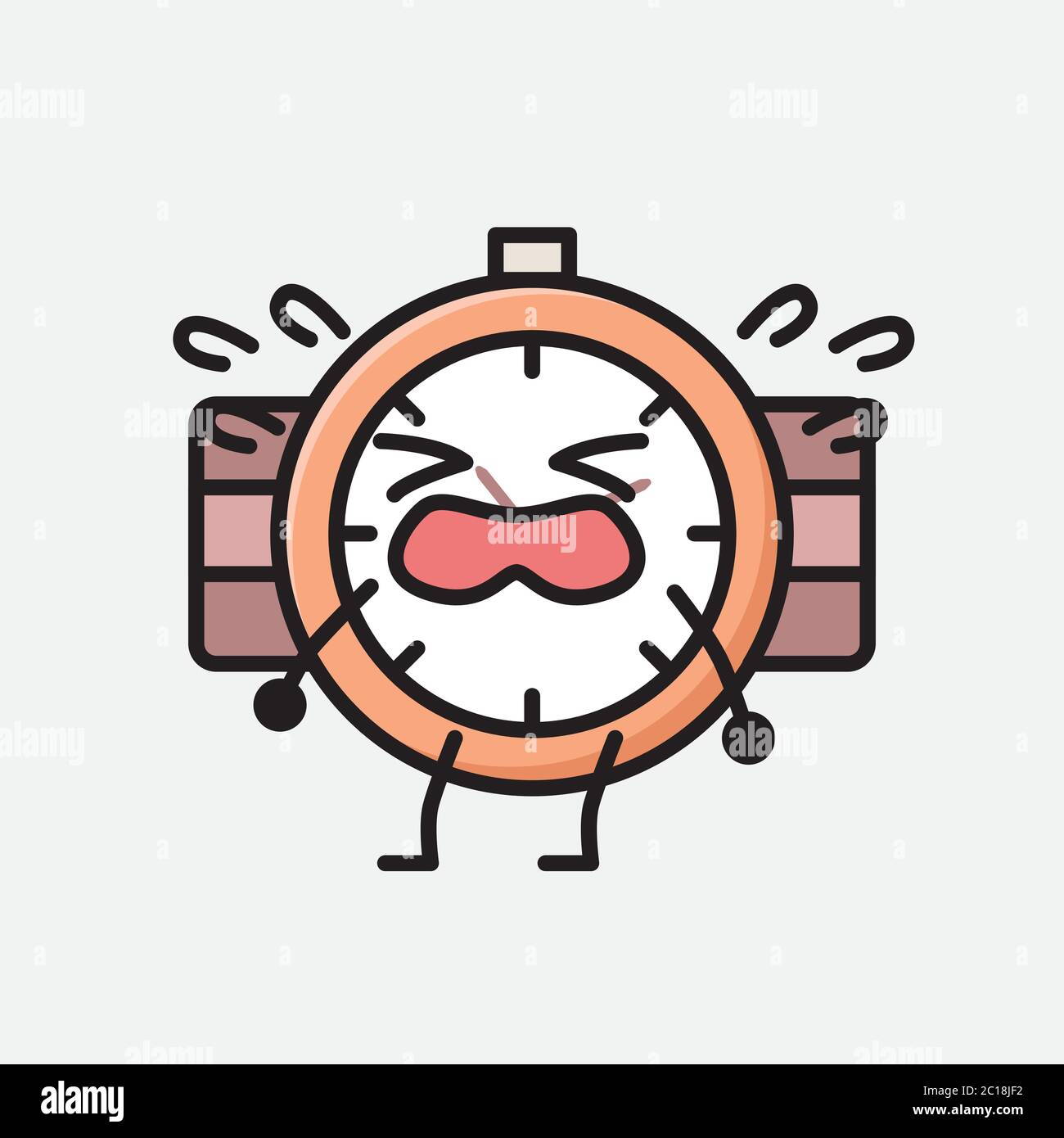 An illustration of Cute Hand Watch Mascot Vector Character in Flat ...
